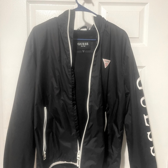 Guess | Jackets & Coats | Vintage Guess Logo Windbreakerblack | Poshmark
